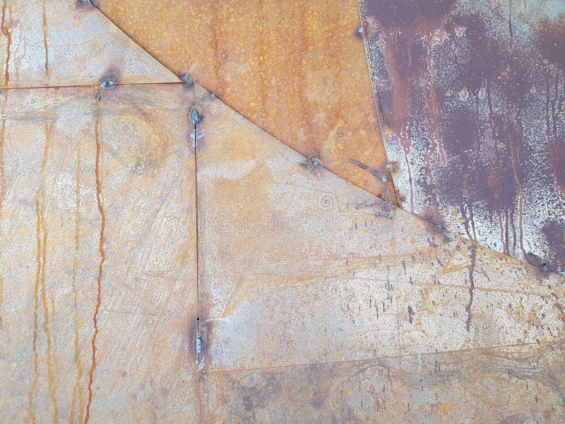 Rusted Metal Wall, with Traces of Metal Welding Stock Photo - Image of ...