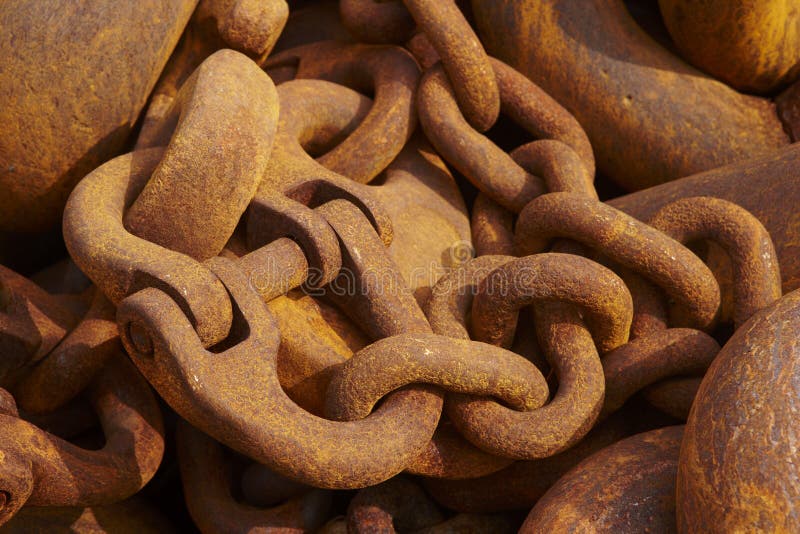 Rusted Metallic Chains Close Up. Stock Photo - Image of chain, heap ...