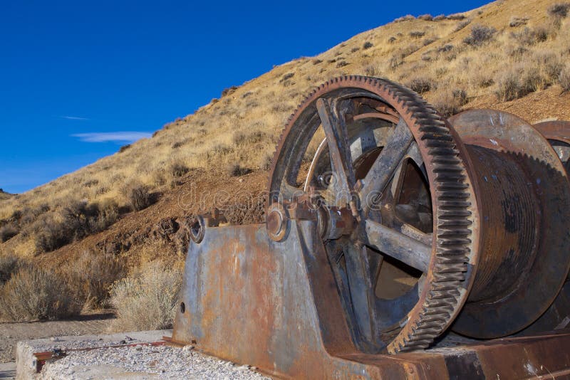 Rusted Mine Hoist stock photo. Image of equipment, machine - 22905522