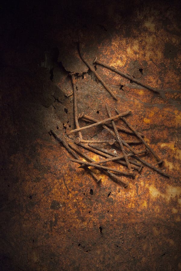 Rusted Nails on Rust Background Stock Photo - Image of abstract ...
