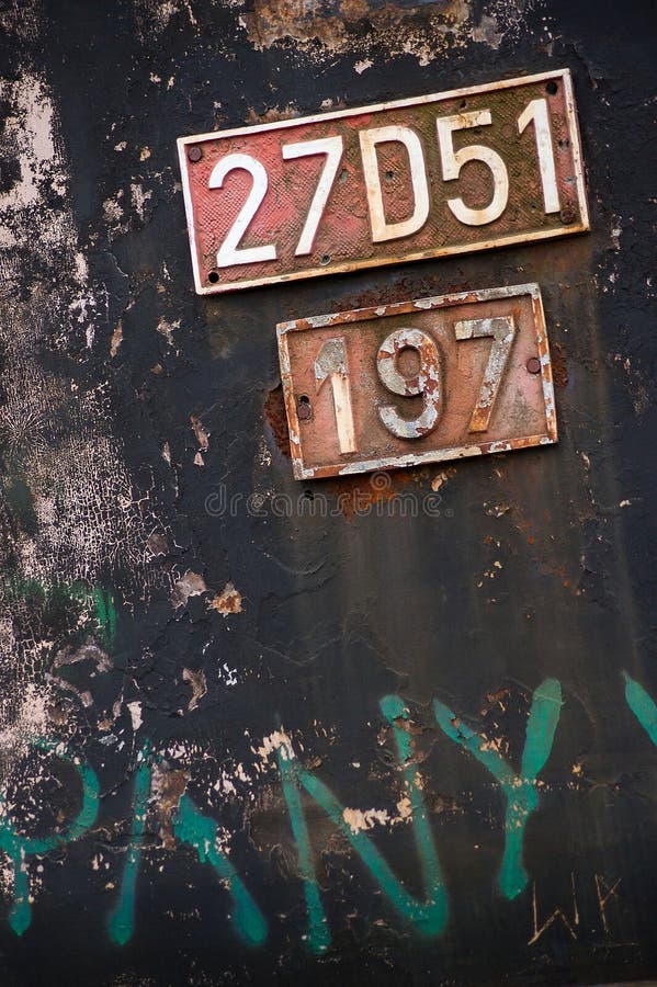 Rusted nameplate stock image. Image of train, nameplate - 179565201