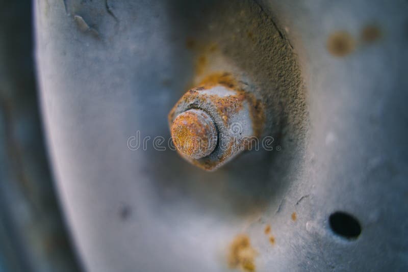 Rusted Nut on a Wheel Stud Close-up Stock Photo - Image of service ...