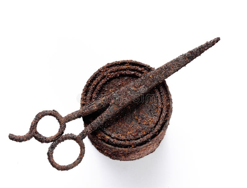 Rusted Objects on White Background Stock Image - Image of rusted ...