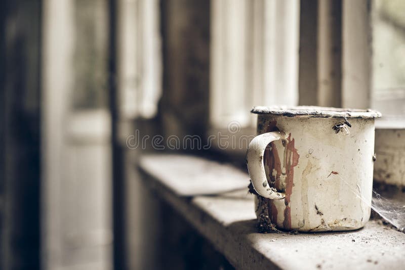 Rusted Old Metal Cup in an Old Dusty Room Stock Photo - Image of coffee ...