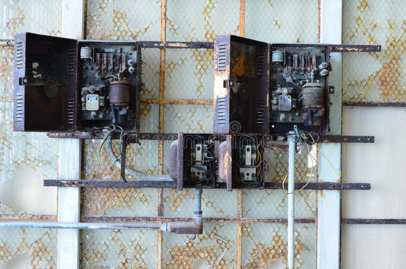 Old Non-working Metal Fuse Boxes in the Alcatraz Jail in San Francisco ...