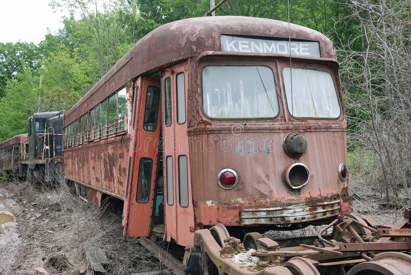 Rusted Out Trolley Kenmore Boston Trolley System Stock Image - Image of ...