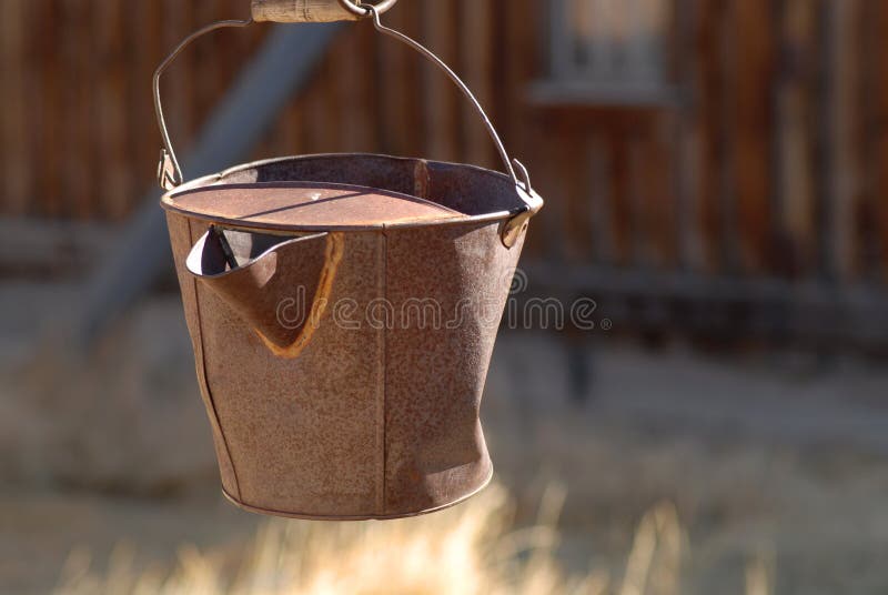 Rusted Pail Hanging in Deserted Gold Mining Town Stock Photo - Image of ...