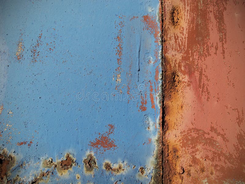 Rusted Painted Metal Wall, Close Up Background. Stock Photo - Image of ...