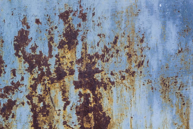 Rusted Painted Metal Wall Corrosion with Streaks of Rust Stock Image ...
