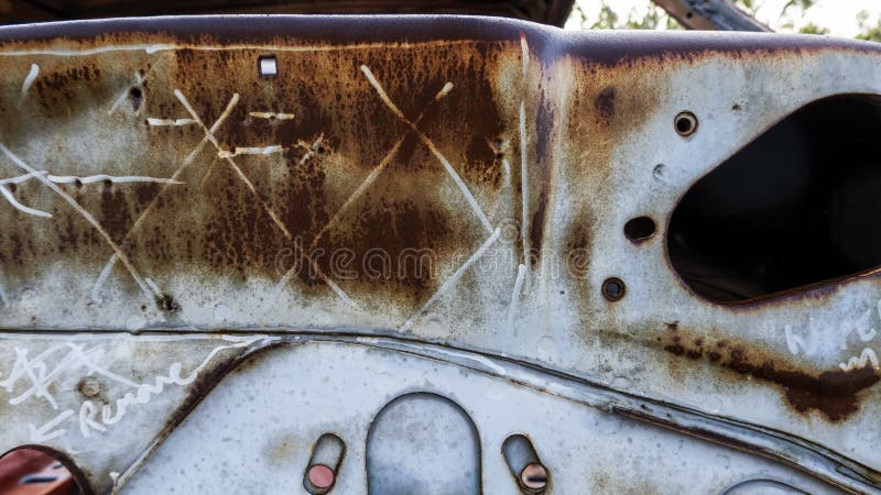 Rusted Panel of a Vintage Car Undergoing Restoration Stock Photo ...