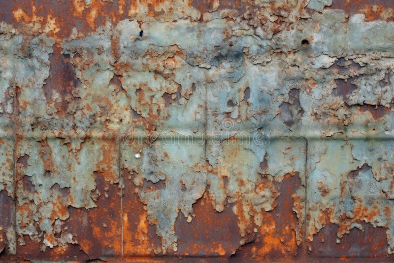 Rusted, Peeling Paint on a Metal Surface Stock Image - Image of detail ...