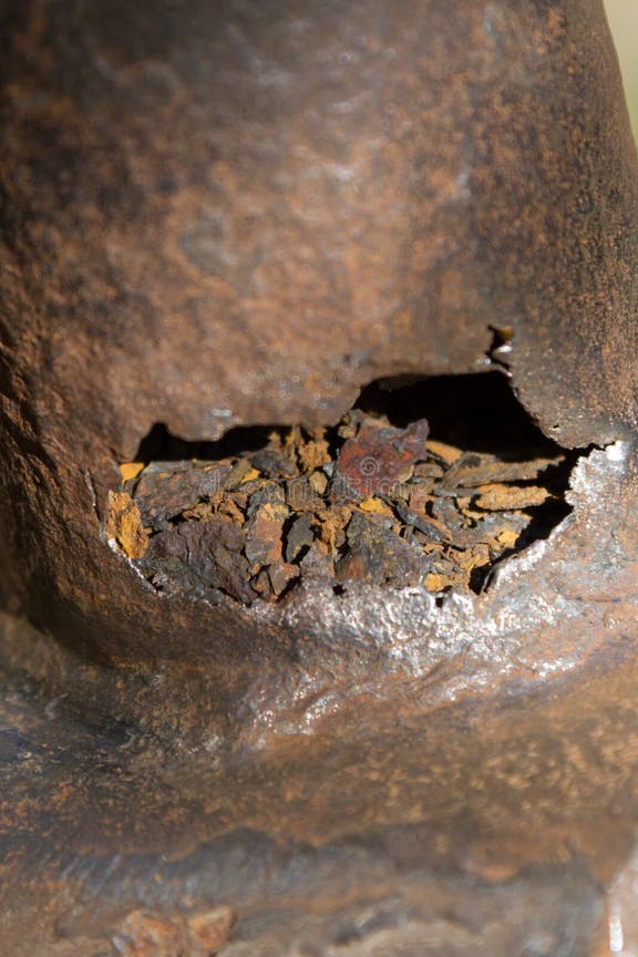 Rusted pipe hole stock photo. Image of corrosion, damaged - 144497772