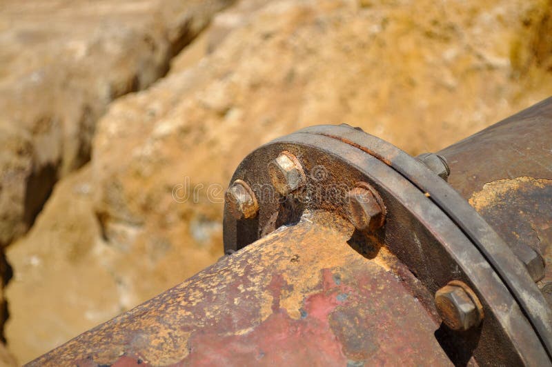 Rusted Pipe with Soil Erosion Stock Image - Image of pollution, pipe ...