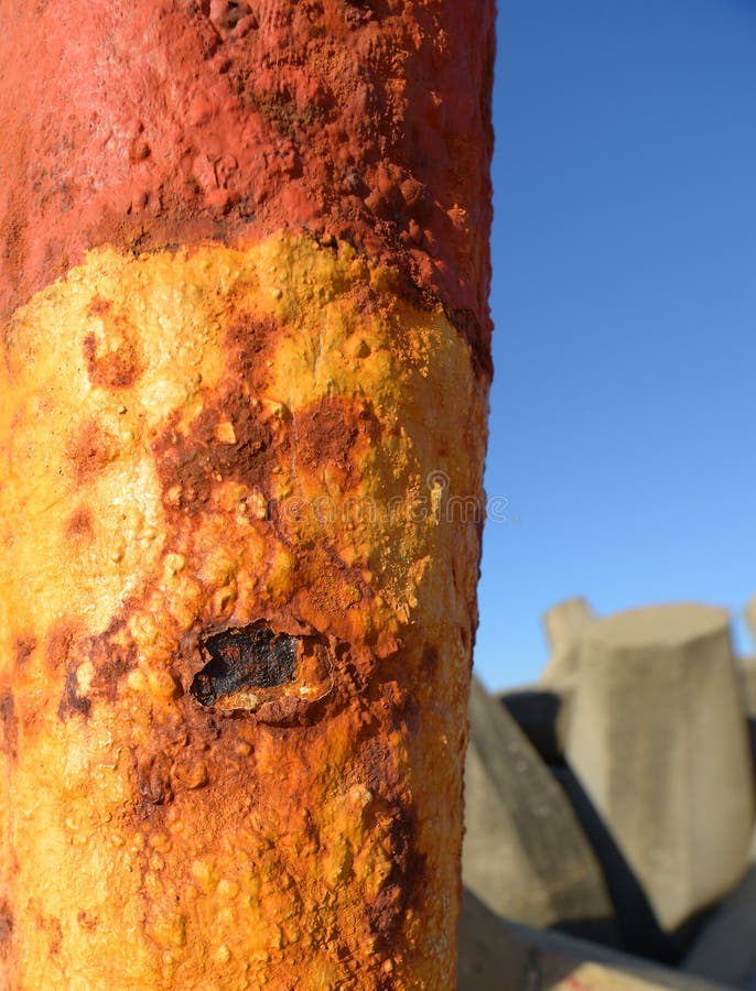 Rusted pole stock photo. Image of corrosion, water, textures - 49609038
