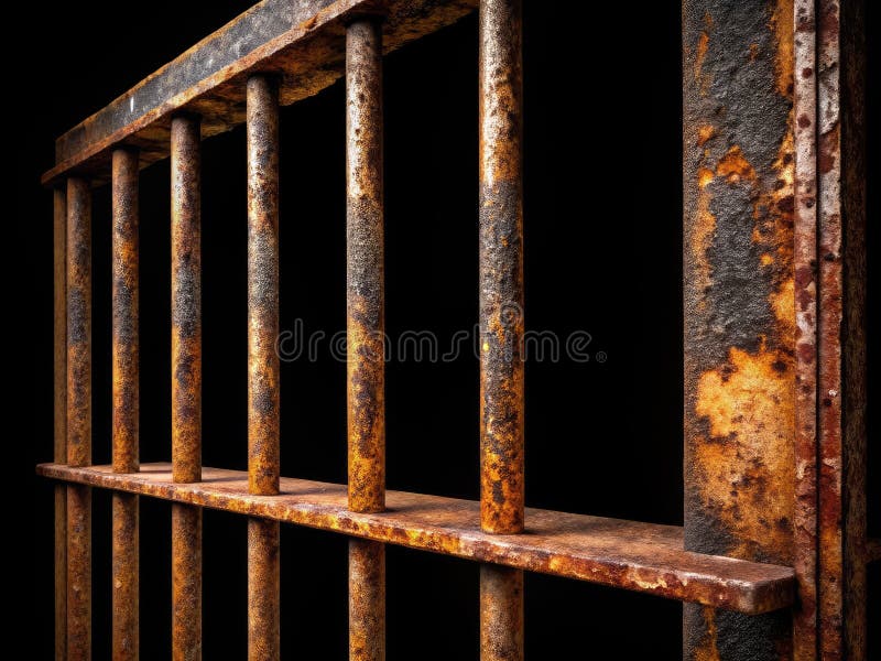 Rusted Prison Bars Against a Dark Background a Powerful Image of ...