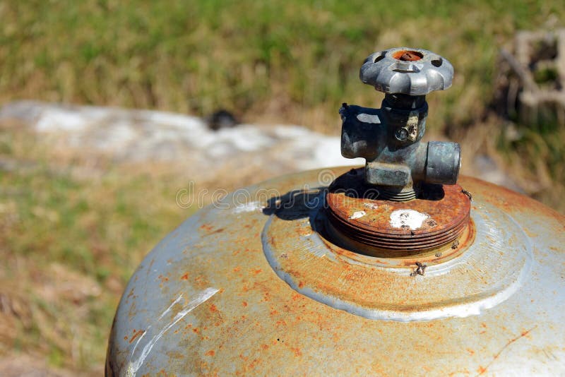 Rusted Propane Cylinger stock photo. Image of industrial - 150683386