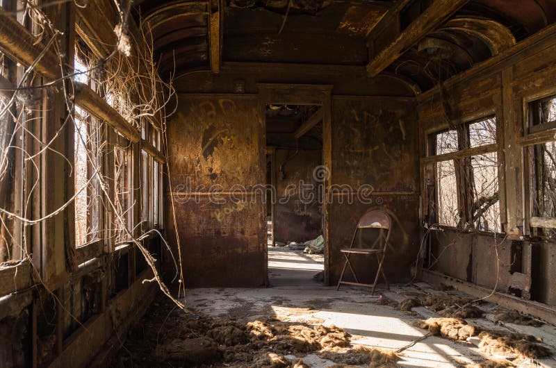 Rusted rail car interior. stock photo. Image of abandon - 85740750