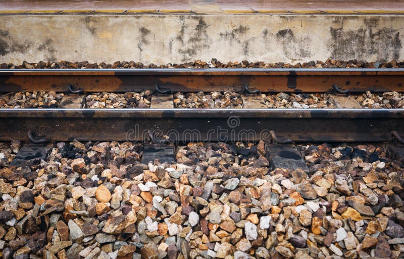 The Rusted Railroad Train Tracks Stock Photo - Image of perspective ...