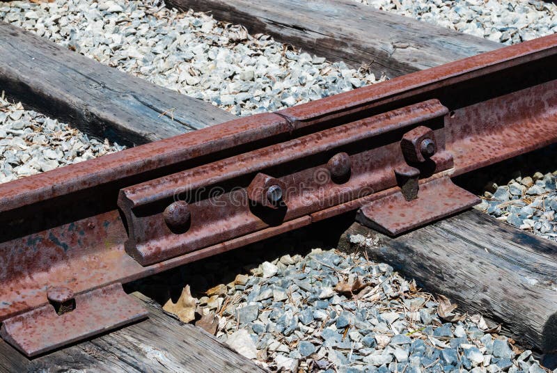 Rusted Railway Ties Linked With Bolts. Stock Image - Image of railtrack ...
