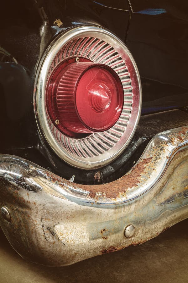 Rusted Rear Light and Bumper of a Classic Car Stock Image - Image of ...