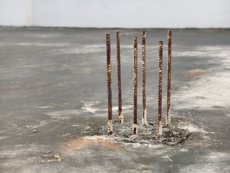 Rusted Rebar, Part of the Building S Structural Framework, on the ...