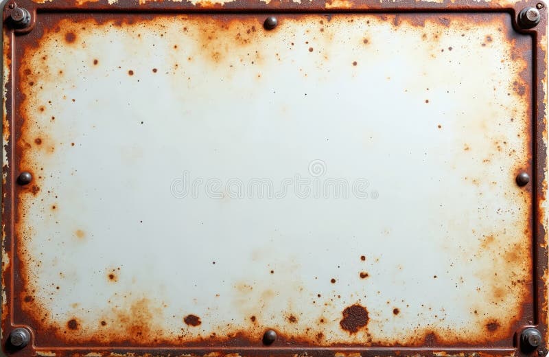 Rusted Rectangular Frame with Screws, Metal Surface, White Background ...