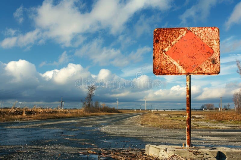 A Rusted Red Stop Sign on the Side of a Road. Suitable for ...