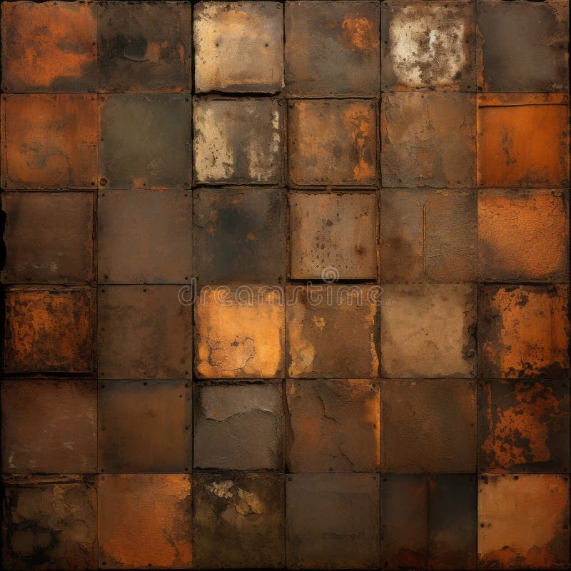 Rusted Rust Colored Tiles Psd Vector Template Inspired by Dan Witz ...