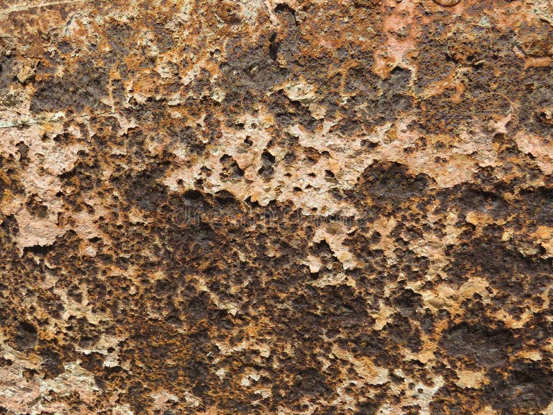 Rusted Sheet. Texture with Invasion of Rust Pieces. Stock Image - Image ...
