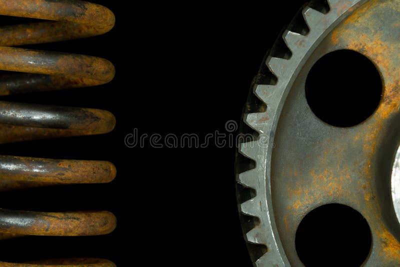 Rusted spring and gear stock photo. Image of mechanical - 212950736