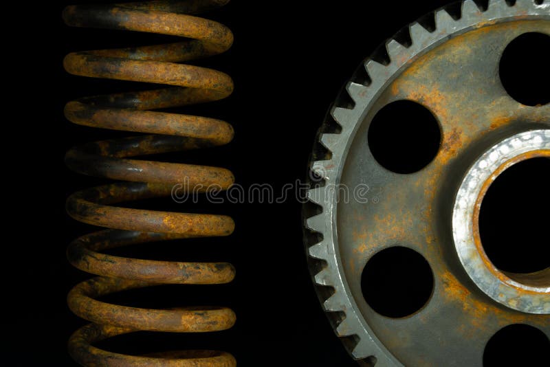 Rusted spring and gear stock image. Image of beautiful - 212950755