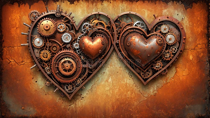 Rusted Steampunk Heart Illustration Stock Illustration - Illustration ...