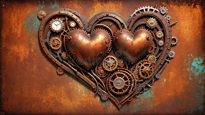 Rusted Steampunk Heart Illustration Stock Illustration - Illustration ...