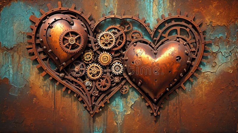 Rusted Steampunk Heart Illustration Stock Illustration - Illustration ...
