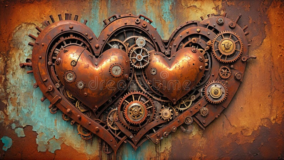 Rusted Steampunk Heart Illustration Stock Illustration - Illustration ...