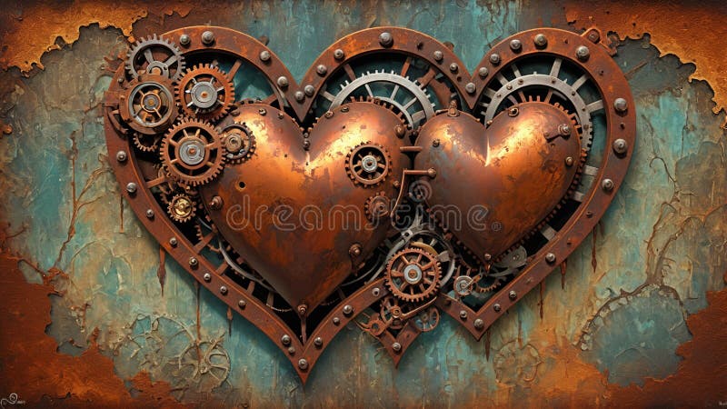 Rusted Steampunk Heart Illustration Stock Illustration - Illustration ...