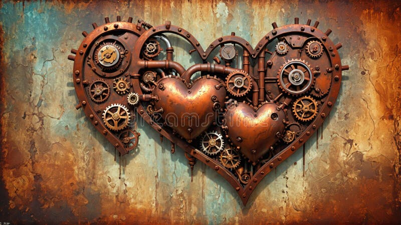 Rusted Steampunk Heart Illustration Stock Illustration - Illustration ...