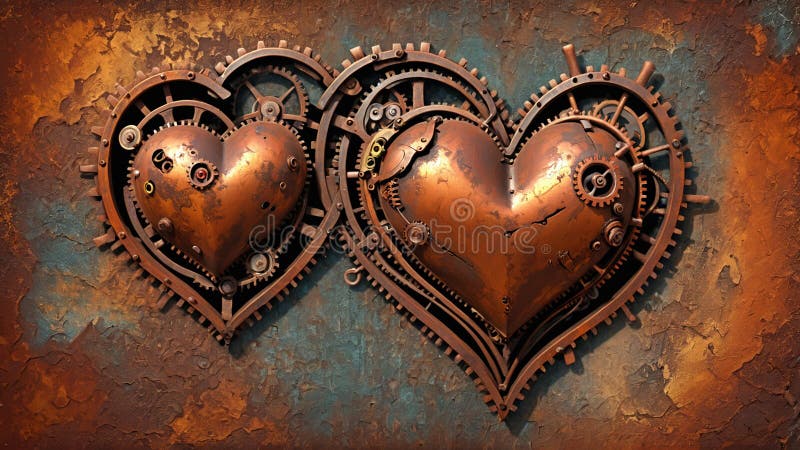 Rusted Steampunk Heart Illustration Stock Illustration - Illustration ...