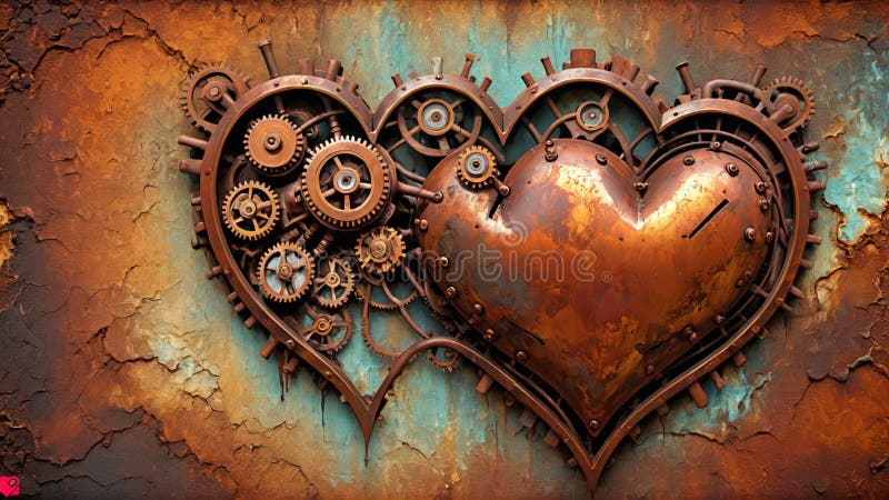 Rusted Steampunk Heart Illustration Stock Illustration - Illustration ...