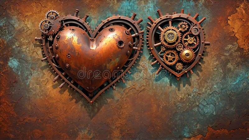 Rusted Steampunk Heart Illustration Stock Illustration - Illustration ...