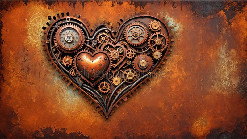 Rusted Steampunk Heart Illustration Stock Illustration - Illustration ...