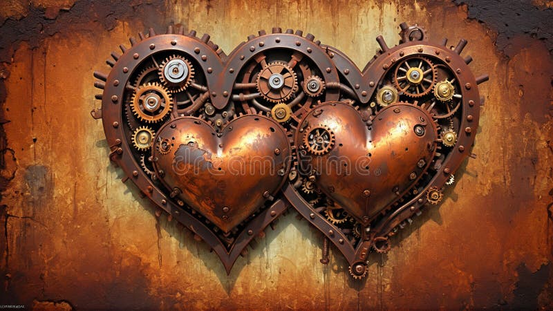 Rusted Steampunk Heart Illustration Stock Illustration - Illustration ...