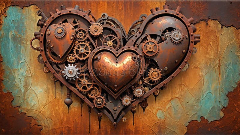 Rusted Steampunk Heart Illustration Stock Illustration - Illustration ...