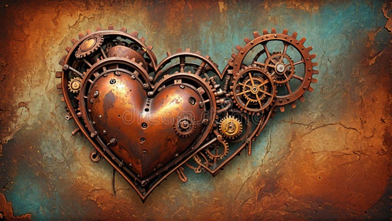 Rusted Steampunk Heart Illustration Stock Illustration - Illustration ...