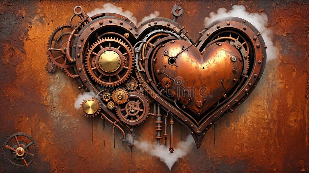 Rusted Steampunk Heart Illustration Stock Illustration - Illustration ...