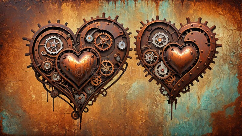 Rusted Steampunk Heart Illustration Stock Illustration - Illustration ...