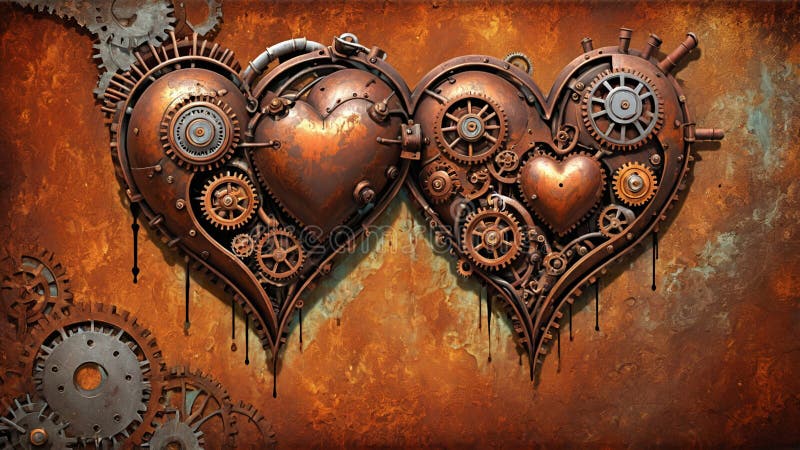 Rusted Steampunk Heart Illustration Stock Illustration - Illustration ...
