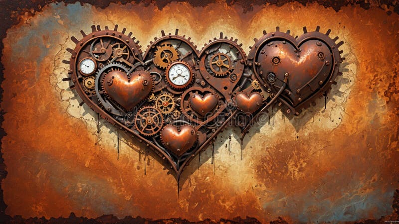 Rusted Steampunk Heart Illustration Stock Illustration - Illustration ...