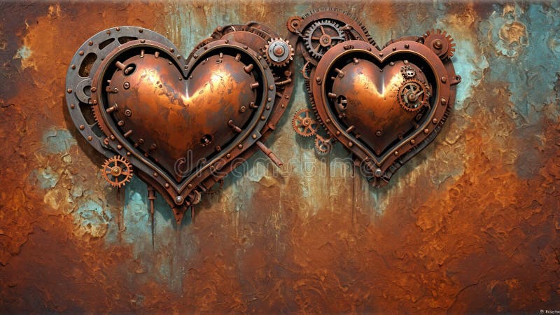 Rusted Steampunk Heart Illustration Stock Illustration - Illustration ...