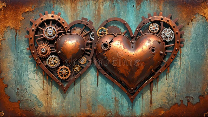Rusted Steampunk Heart Illustration Stock Illustration - Illustration ...